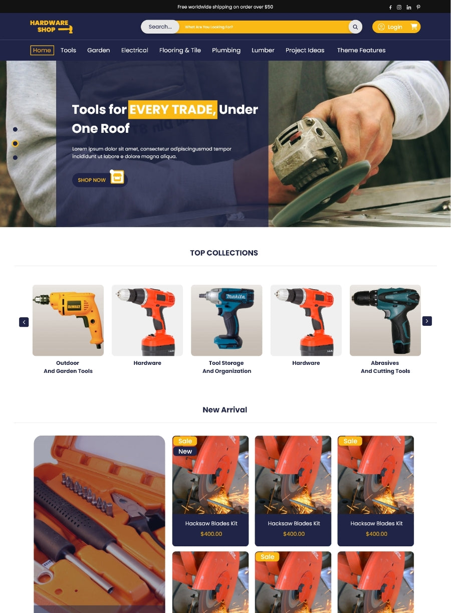 Hardware Shop WordPress Theme